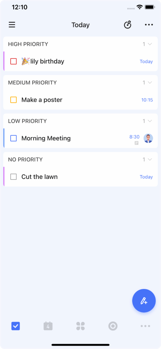 Tag Section: Selecting this option will section tasks by the tags you've added.