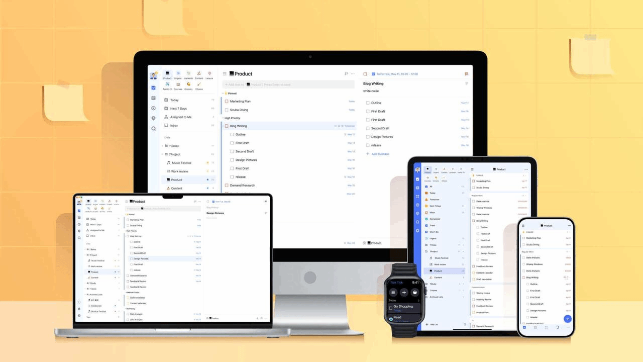Currently, TickTick supports downloading and use on all platforms. Whether it's a phone,computer ...