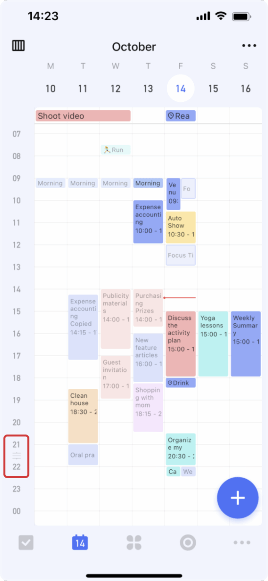 When viewing the Week View on mobile, if you prefer a more spacious ...