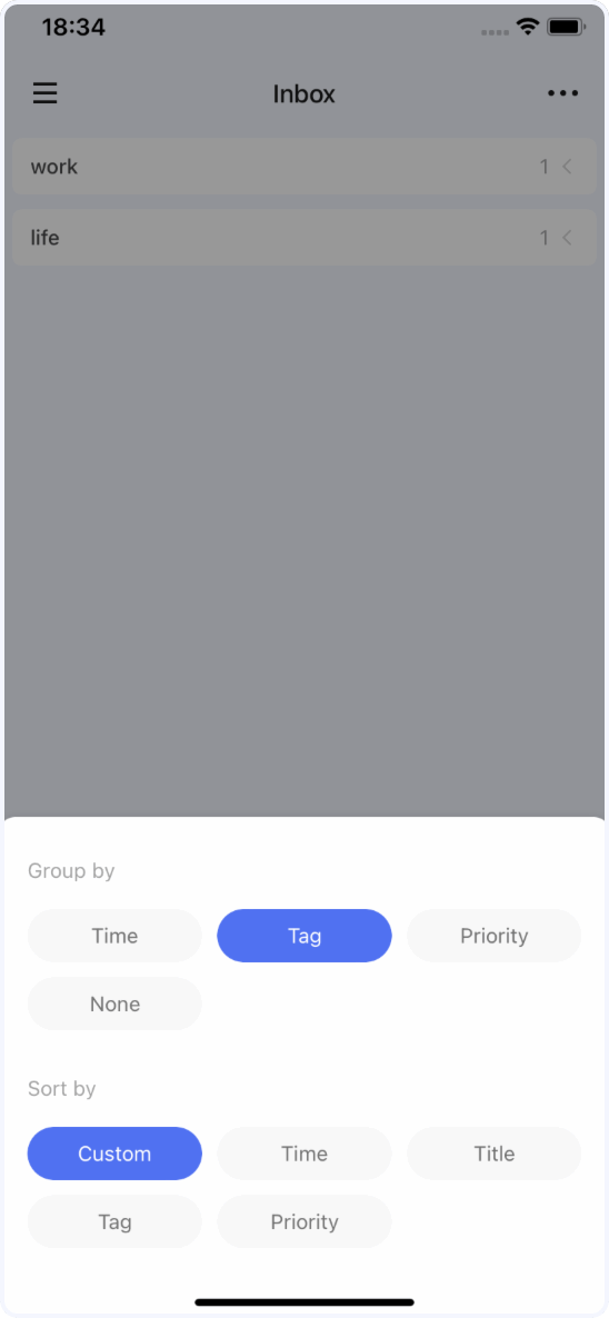 Manage Tasks with Group & Sort