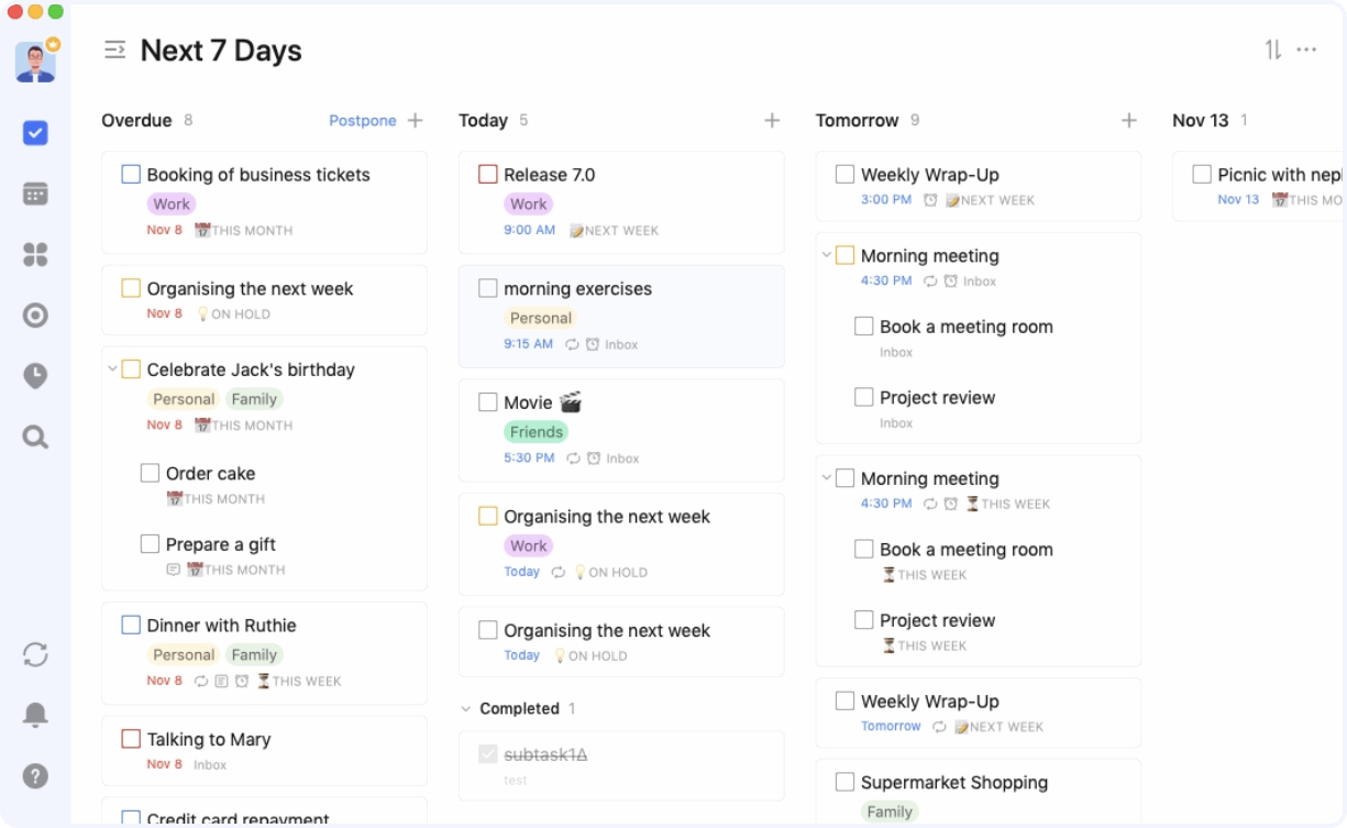 You can also choose the sorting option of Date + Priority, which allows ...