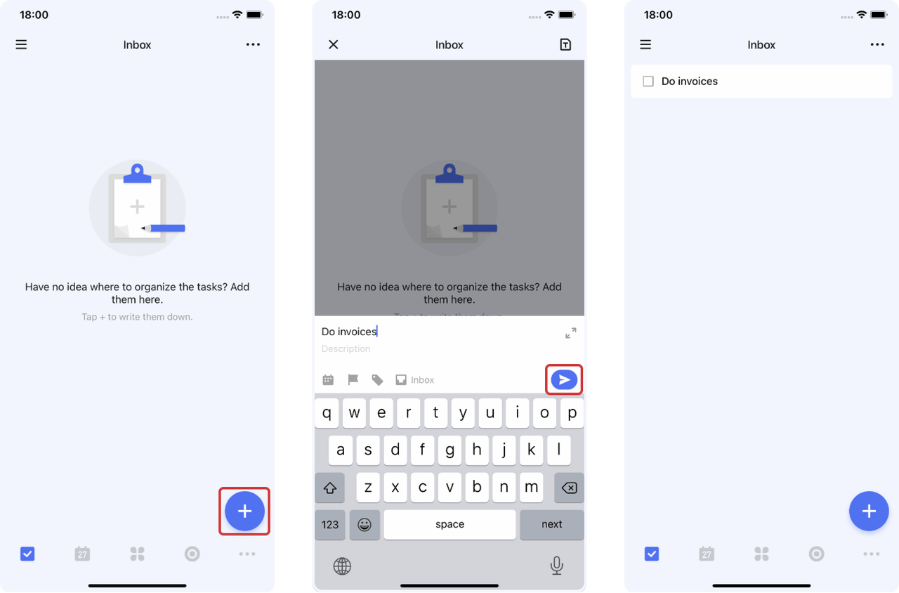 You can also set the "date", "priority", "tag" for the task, and move ...