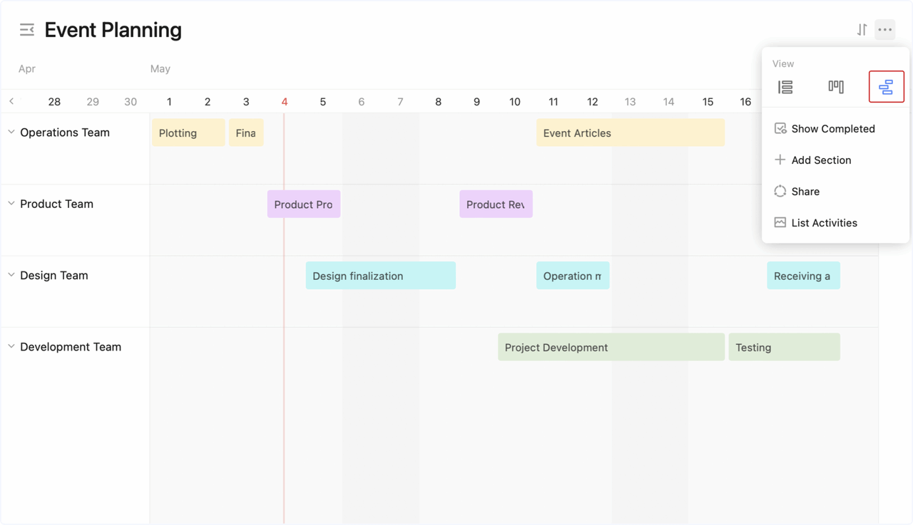 Click on any "List", "Folder", or "Filter", find the "..." in the upper right corner, select ...