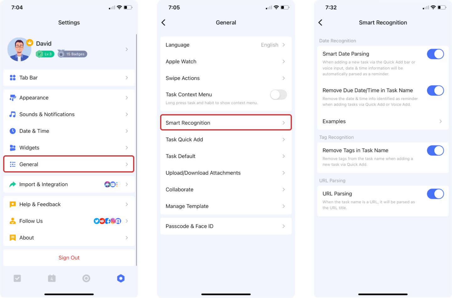 Click on "Avatar", select "Settings", find "Smart Recognition" and turn it on.