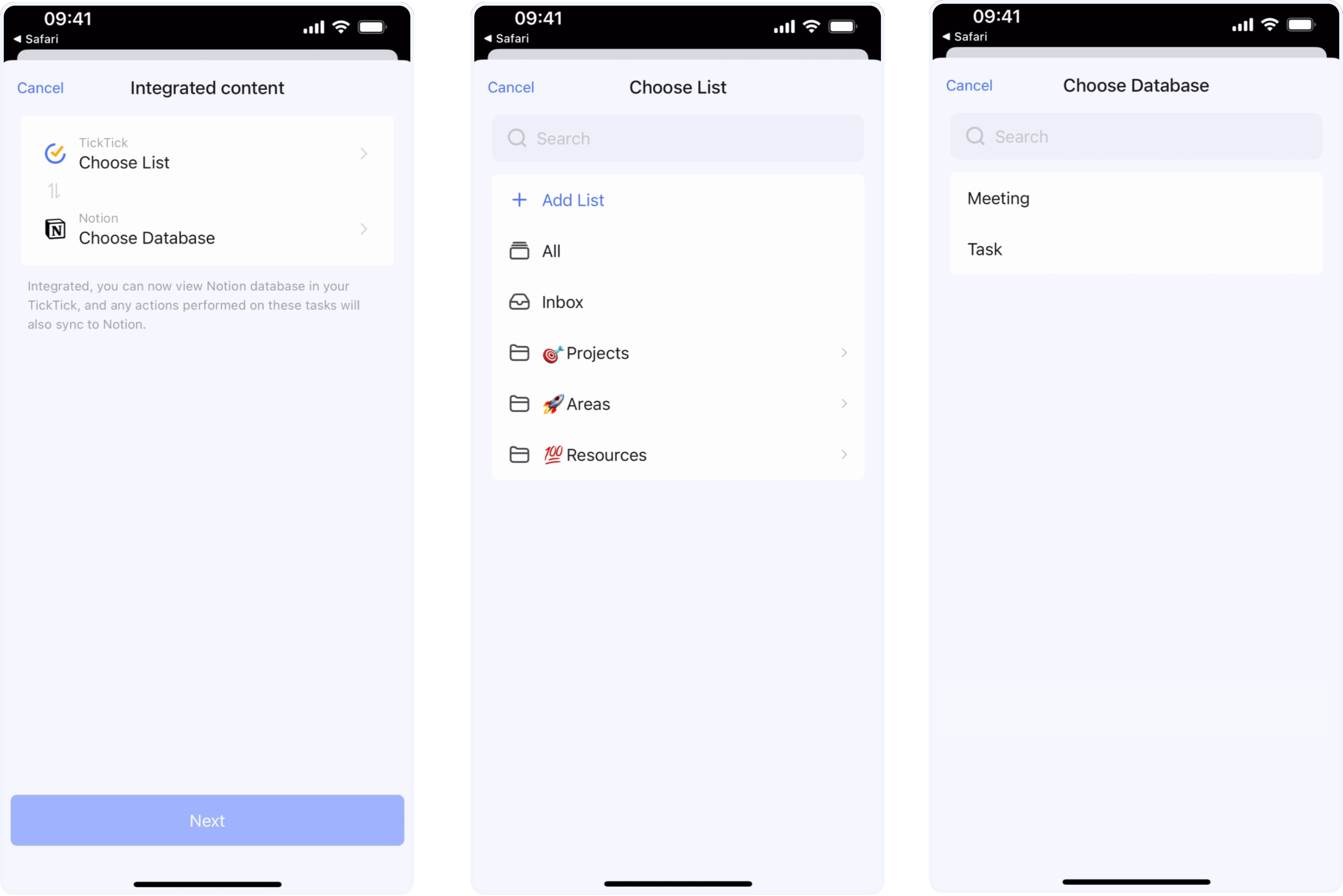 After authorization, you will see the Integrated content page.