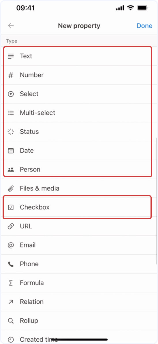 If the above properties have no content, they will not appear on the card.