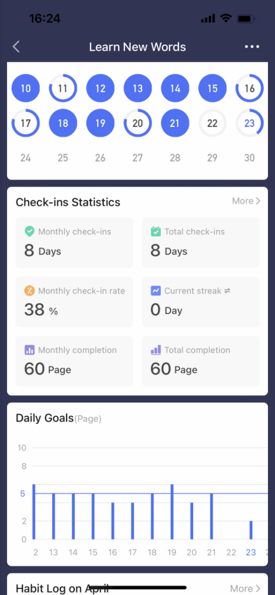 If you forget to check in after sticking to a habit for a day, you can ...