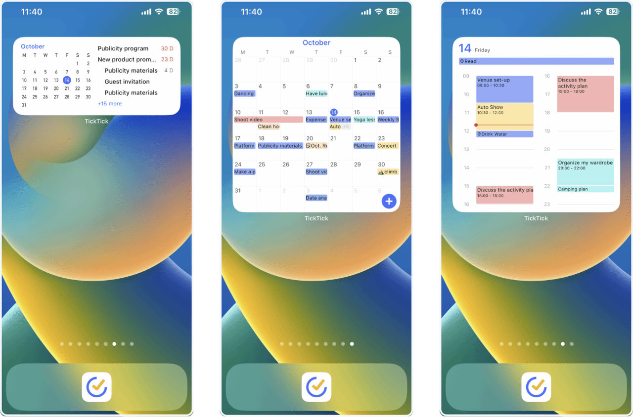 "Today's Calendar": You can view the "Monthly Calendar" and "Today's Tasks," and click on tasks ...