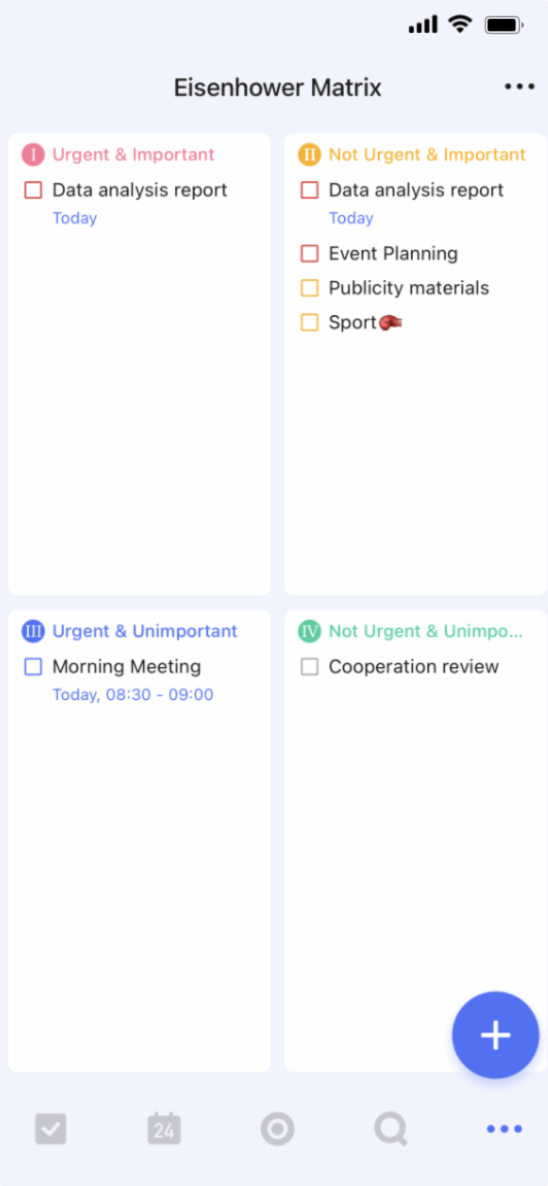 At this point, when you are in the Eisenhower Matrix, dragging tasks to adjust their matrix, the ...