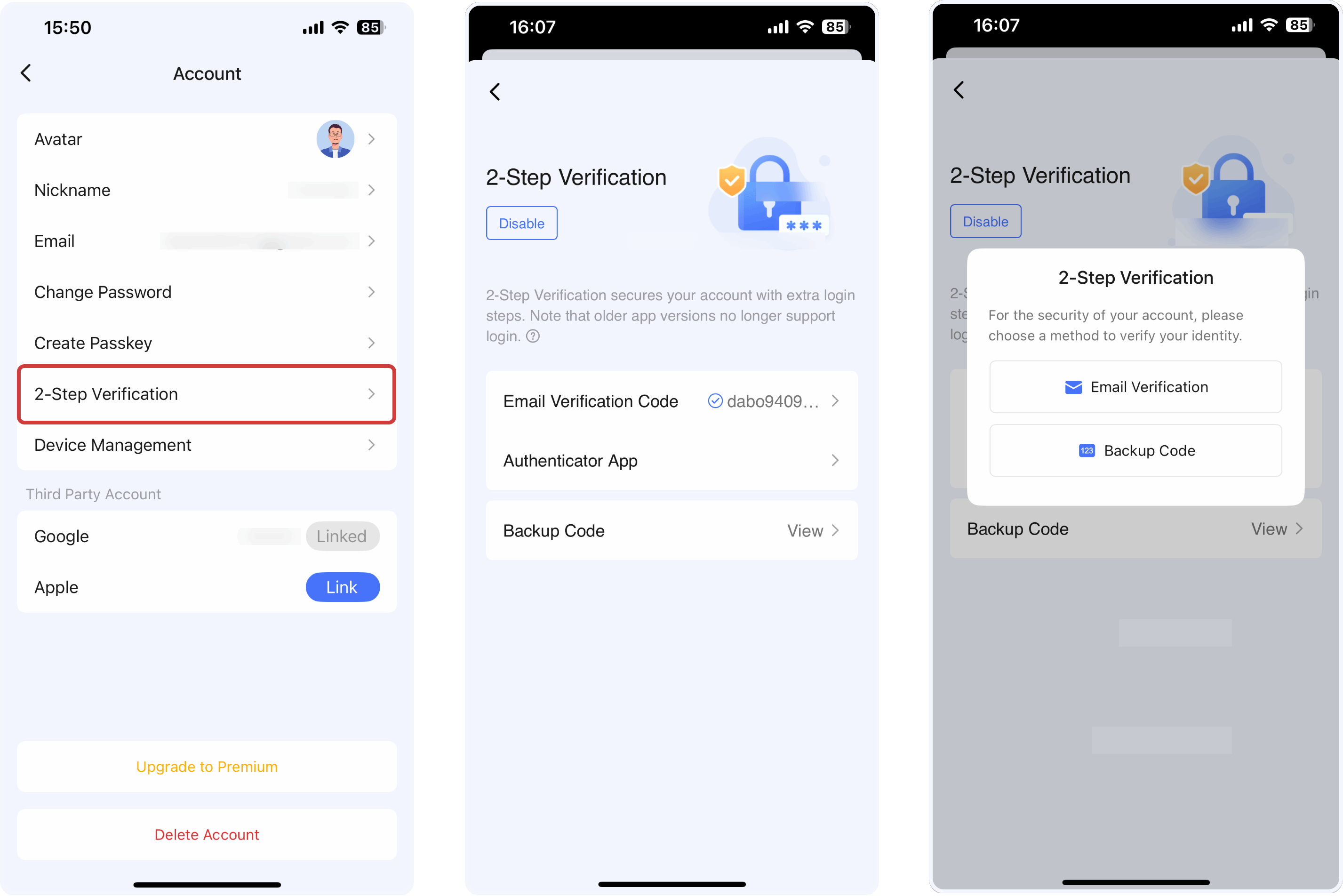 Go to Profile > Settings > Account > Two-Step Verification , select Disable , and complete the ...