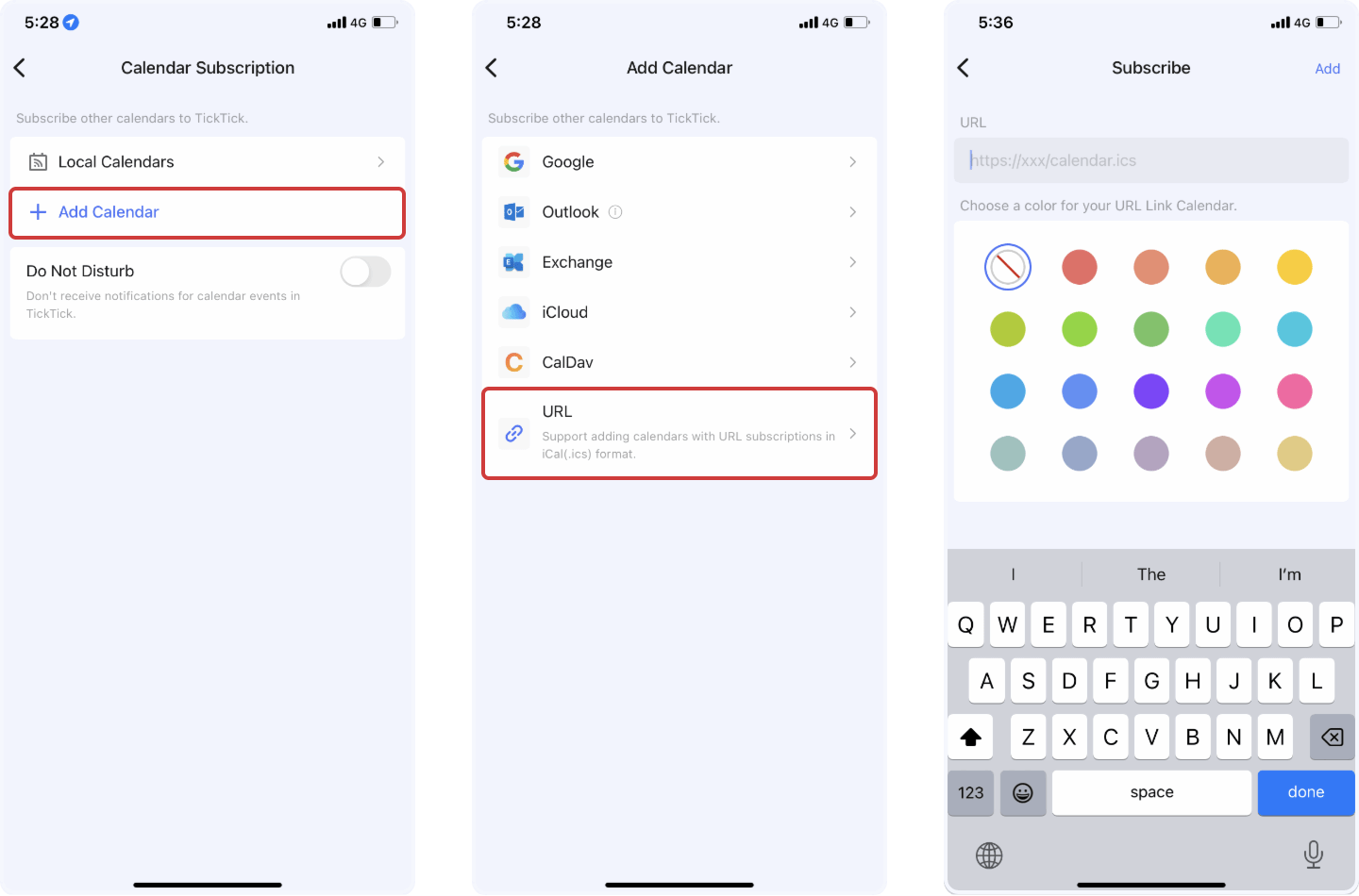 Click on the profile picture - Settings - Integrations and Import - Calendar Subscription - Add ...
