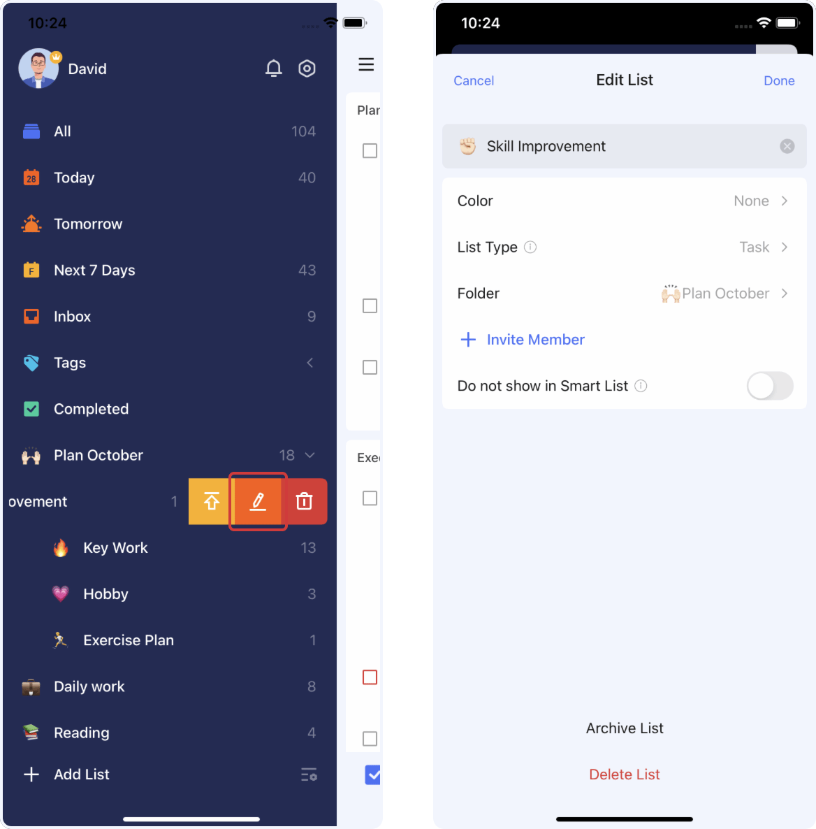 Manage Tasks with Folders