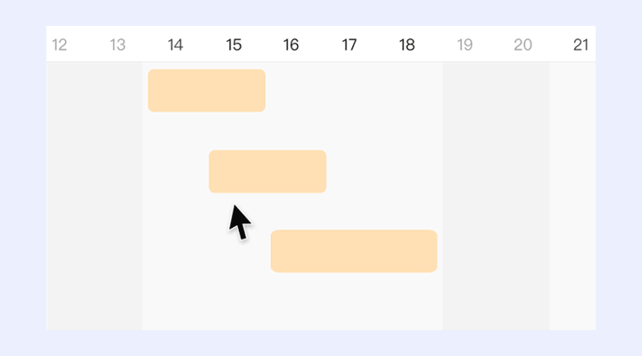 After dragging, the start and end times of the task will be adjusted ...