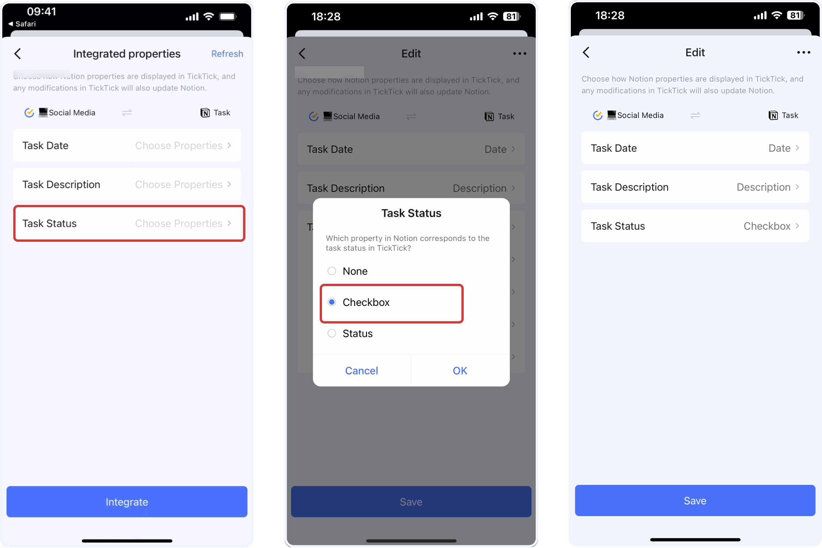 Choose the option named "Checkbox" (this is the checkbox property added in Notion). The status ...