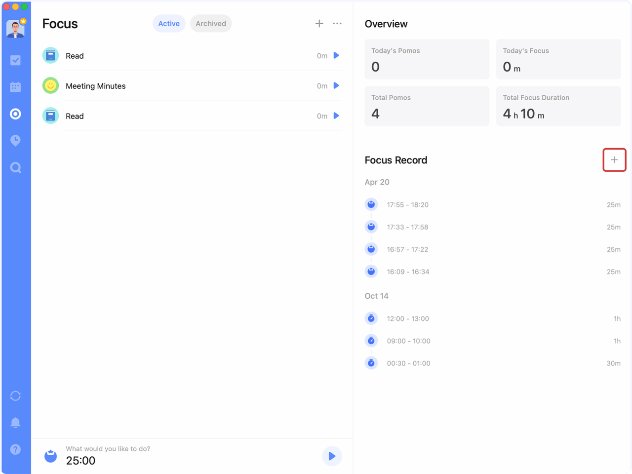 How to delete a focus record?