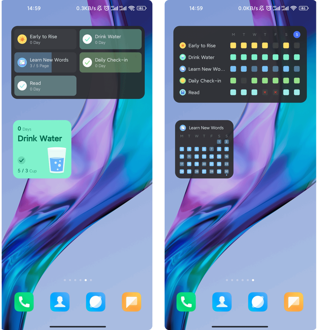 We offer three widgets: "Today Habits," "Weekly Habits," and "Habit ...