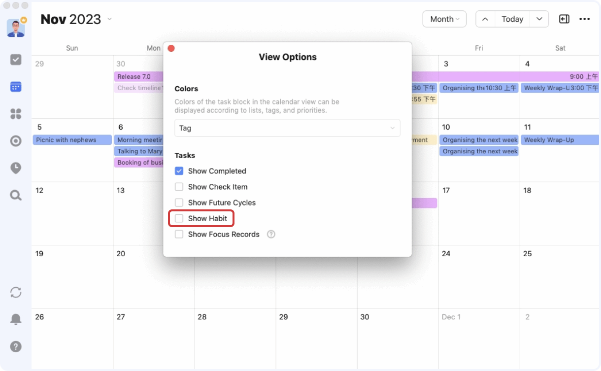 How to view habit statistics?