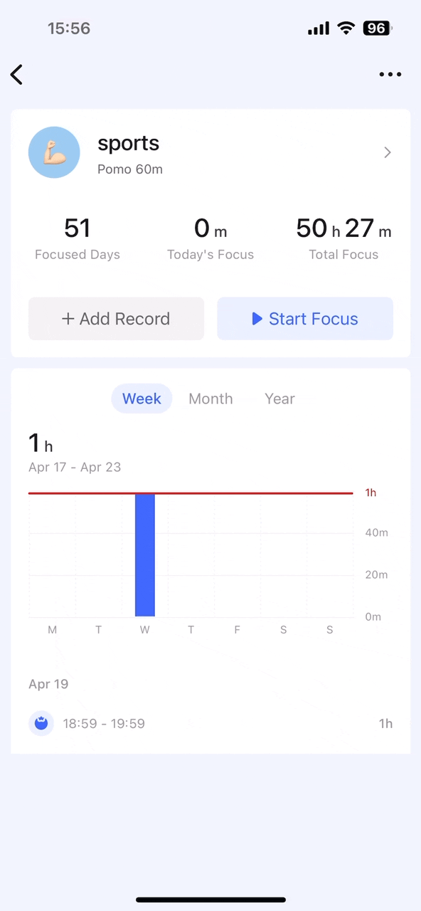 If you need to add a focus record retroactively, you can also click ...