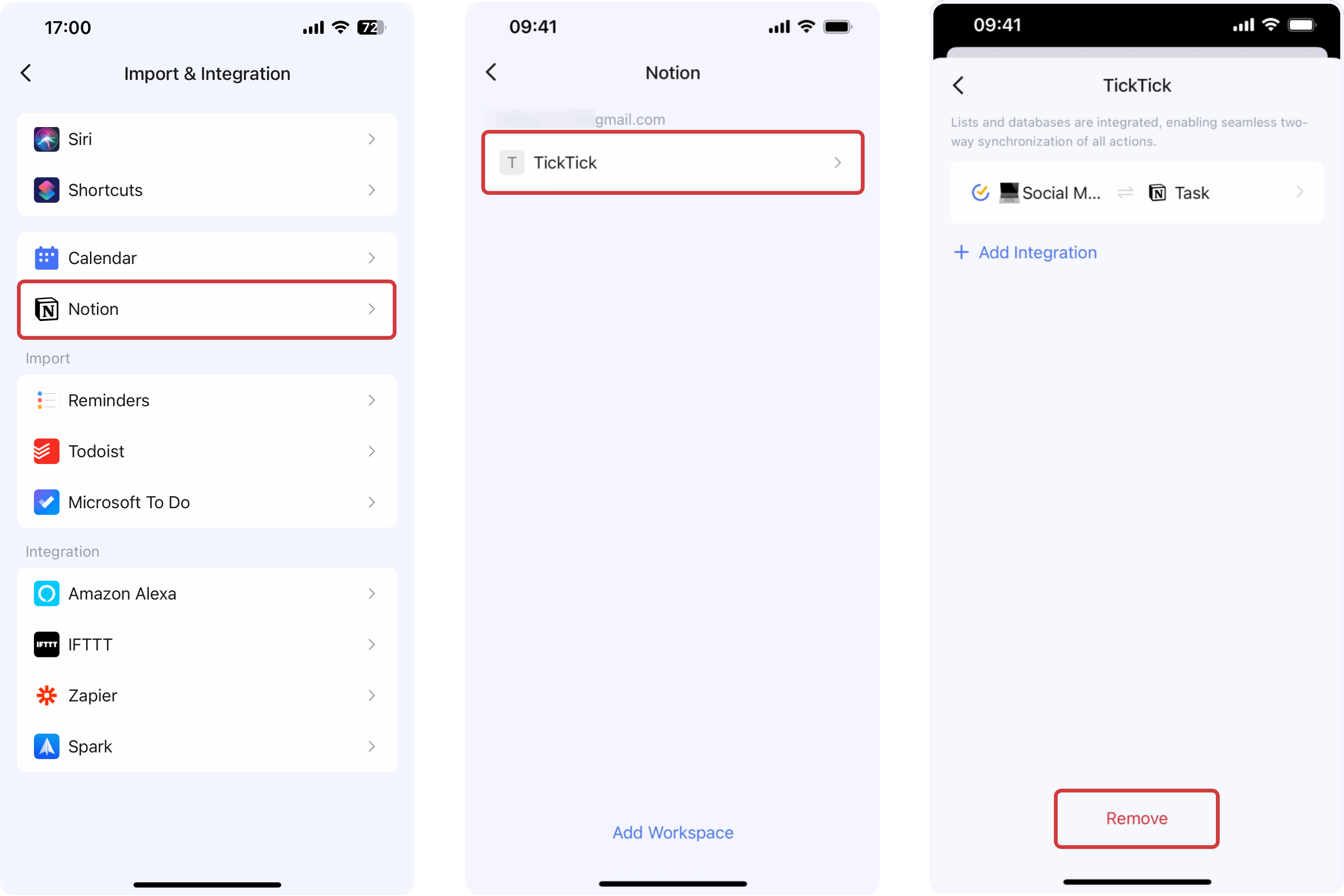 Go to Settings → Integrations & Import , click to enter the Integrated Notion workspace, then ...