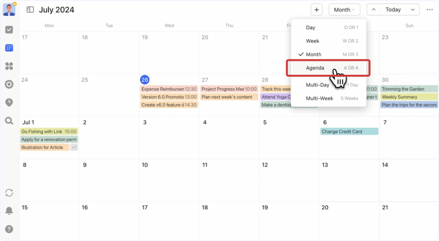 List View - View Tasks by Day