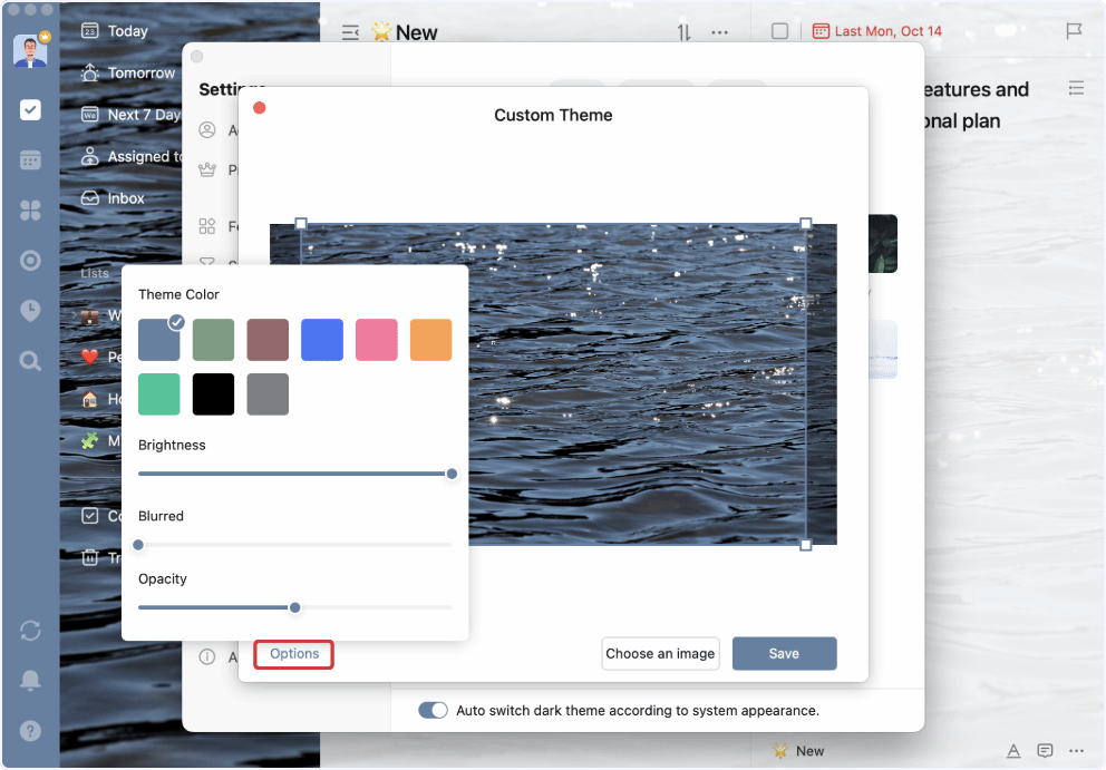 To follow the system and automatically switch to dark mode at night ...