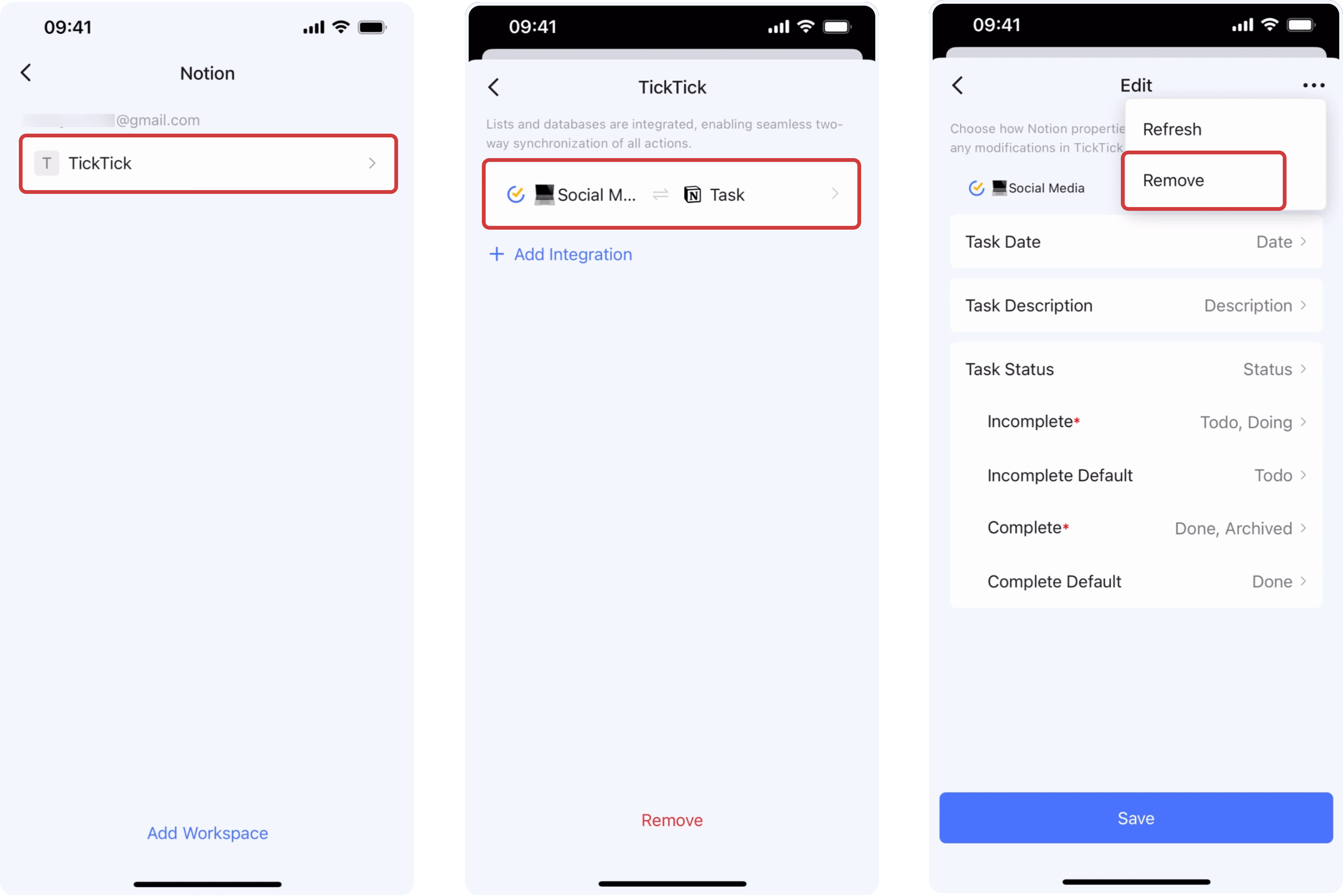 Go to Settings → Integrations & Import , click to enter the Integrated Notion workspace, then ...