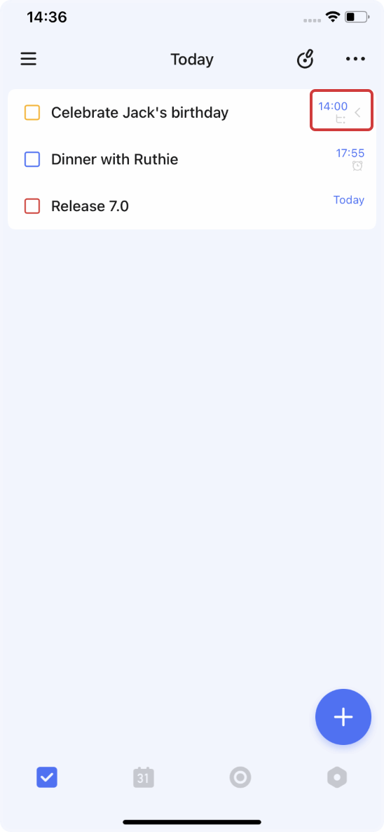 In the task list, click the arrow icon to the left of the parent task ...